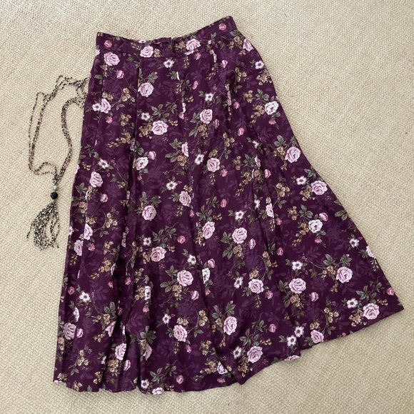 Koret | Skirts | Koret Of California Vintage Rayon Rose Print Floral ...